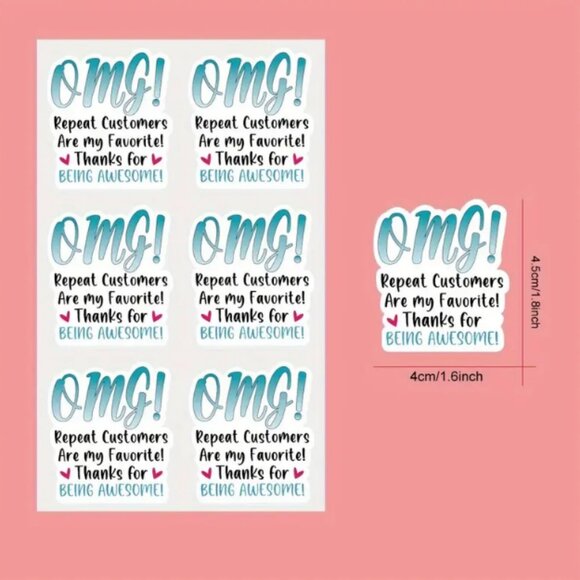 Office | 6 Pcs Omg Repeat Customer Appreciation Stickers 16 X 18 | Poshmark